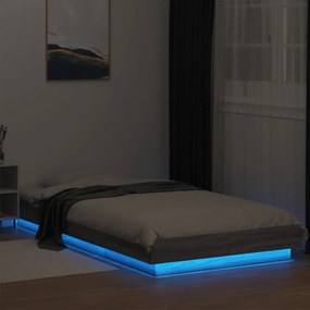 Rám postele s LED osvětlením šedý sonoma 90 x 190 cm kompozit 3281152