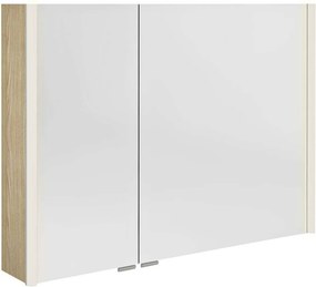 Sapho Alix - Zrcadlová skříňka s LED osvětlením 96x70x18 cm, 2x dvířka, jilm bardini AX196-0013