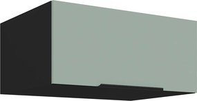 ARIA sc | horní skříňka 80 NAGU-36 1F výklopná | 80 cm | HLUBOKÁ | ANTI FINGERPRINT povrch | černá/aquamarine