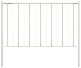 Plotový panel Woerden se sloupky ocelový 1,7x1,25 m bílý 145217