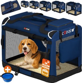 Cadoca Skládací cestovní box pro psy L, modrý