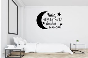 Lepy.cz Samolepka na zeď Nepřestávej koukat nahoru Velikost (šířka x výška): 55x38cm, Barevná varianta: Bílá