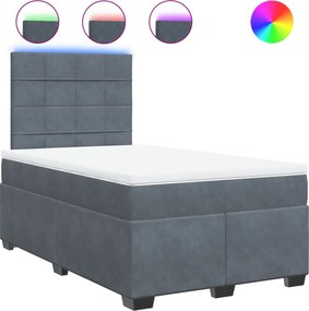 Box spring postel s matrací tmavě šedý 120x190 cm samet 3293159