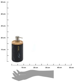 Dávkovač mýdla Lotion, černá/s dřevěnými prvky, 842 ml