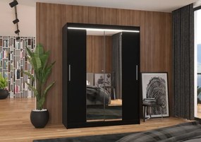 Posuvná skříň se zrcadlem a LED osvětlením INESS 150