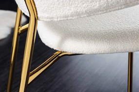 Designová jídelní židle Takuya bílá / zlatá