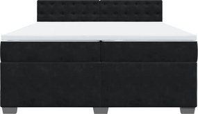 Box spring postel s matrací černá 200x200 cm samet 3288716