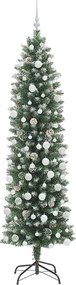 Umělý štíhlý vánoční strom Zelená a bílá 210 cm 3395308