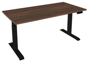 NOBL Dynamic + Elektr. nastavitelný polohovací stůl 160x80 s pamětí Dynamic + Dekor stolové desky: ořech, Barva podnože: černá