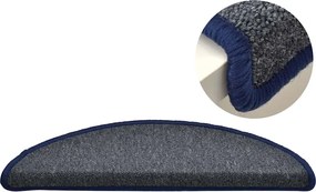 Schodové rohože 15 ks 56 x 17 x 3 cm tmavě šedé a modré, půlkulaté 322364