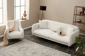 Atelier del Sofa 3-místná pohovka Simena - Cream, Krémová, Zlatá