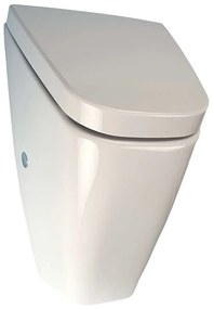 Sanela - Pisoár VILA s radarovým splachovačem a integrovaným zdrojem 230 V AC, s poklopem Soft Close, Bluetooth, bílá SLP 37RZ