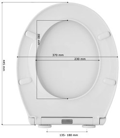 Gamma Porto, toaletní WC sedátko 445x370mm z polypropylenu s pomalým zavíráním, bílá, GMA-PORTO