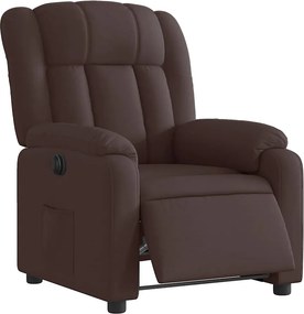 Elektrické polohovací křeslo tmavě hnědé textil 3205297