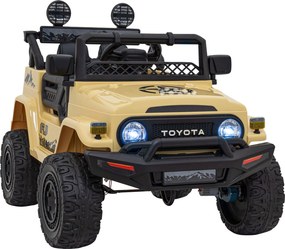 Ramiz Elektrické autíčko Toyota FJ Cruiser béžové + ovladač + pohon 4x4 + LED a audio + EVA kola + plynulý rozjezd