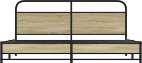 Kovový rám postele bez matrace dub sonoma 200 x 200 cm 3318692