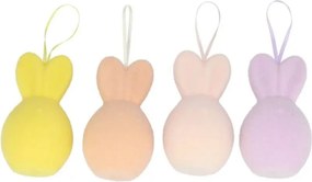 Set 4ks pastelové velikonoční vejce s oušky Egg Easter Flock - Ø 8*14 cm