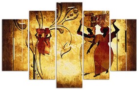 Gario Obraz na plátně Africké ženy - 5 dílný Rozměry: 200 x 100 cm
