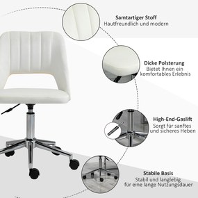 Otočná židle Vinsetto béžová, výškově nastavitelná kancelářská židle do obývacího pokoje a ke stolu, kompaktní, ergonomická a moderní | Aosom.de