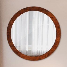Kulaté dekorativní zrcadlo Přírodní dřevo fi 90 cm