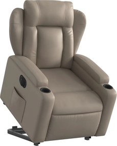 Elektrické zvedací polohovací křeslo cappuccino umělá kůže 3204564