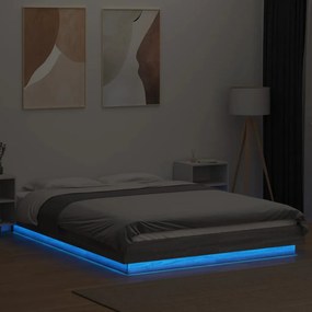 Rám postele s LED osvětlením šedý sonoma 120 x 190 cm kompozit 3281145