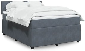 Box spring postel s matrací tmavě šedá 160x200 cm samet 3290077