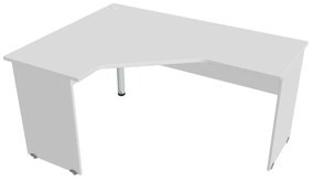 Stůl ergo pravý 160*120 cm - Hobis Gate GEV 60 P Dekor stolové desky: bílá, Dekor lamino podnože: bílá, Barva nohy: stříbrná