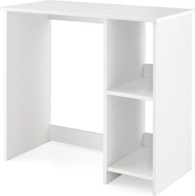 Costway Malý psací stůl s 2 přihrádkami – 80 × 40 × 74 cm, bílý