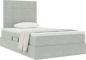 Postel s úložným prostorem a matrací Světle šedá 120 x 200 cm 3372021