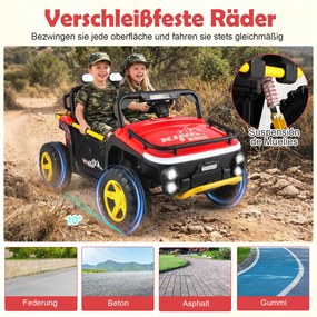 Costway 24 V dětské elektrické vozítko 2-místné elektrické autíčko s klaksonem