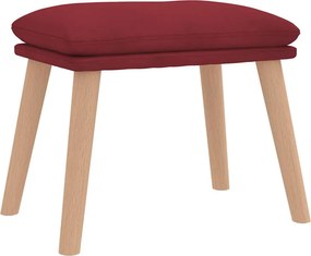 Relaxační křeslo se stoličkou vínové samet 3097825