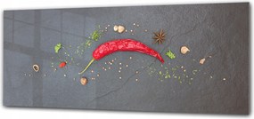 Skleněný obraz 150x60 grafika za sklem paprika