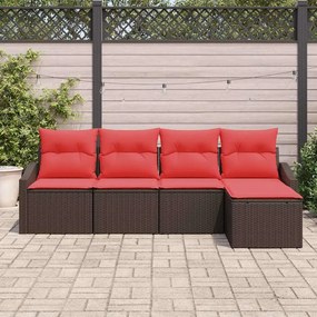 Set pohovek 5 ks Hnědá polyratan 3346684