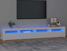 vidaXL TV skříňka s LED osvětlením 240x35x40 cm [3152723] Barva: bílá s vysokým leskem