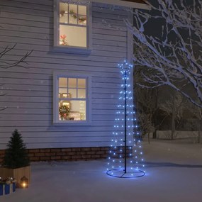 343488 vidaXL Vánoční stromek kužel 108 modrých LED diod 70 x 180 cm