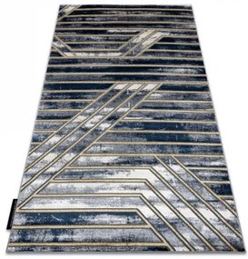 Moderní koberec DE LUXE 460 Pásy Strukturální tmavě modrý / zlato velikost 160x220 cm | krásné koberce cz
