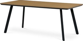 Autronic Jídelní stůl, 180x90x76 cm, MDF deska s dýhou odstín dub, kovové nohy, černý lak HT-533 OAK