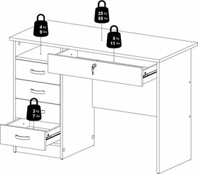 FALCO Psací stůl Felix 163 dub sonoma