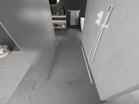 Mexen Kioto, průchozí sprchová zástěna 110 x 200 cm, 8mm sklo námraza, 2x bílá stabilizační rozpěra, 800-110-002-20-30