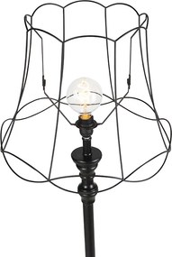 Stojací lampa černá s plechovým stínítkem 45 cm - Classico
