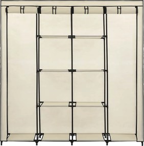 Šatní skříň se 4 přihrádkami krémová 175 x 45 x 170 cm 282447