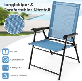 Costway Sada 4 zahradních židlí skládací židle s područkami balkonová židle