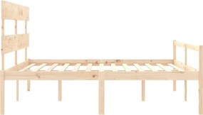 Postel s čelem pro seniory 200x200 cm masivní dřevo 3195371
