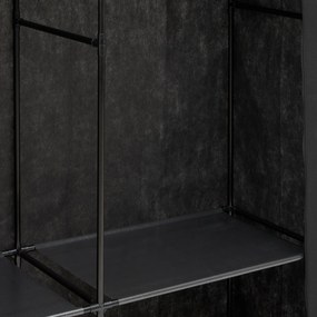 Textilní šatní skříň DRESSY dvojitá, 140 x 45 x 165 cm - černý