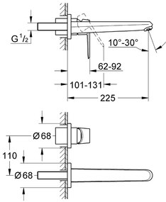 Grohe Eurodisc Cosmopolitan - Umyvadlová dvouotvorová baterie, chrom 19974002