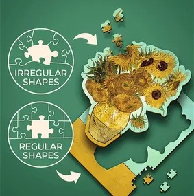 TREFL Dřevěné puzzle Art: Vincent van Gogh - Slunečnice / 200 dílků /