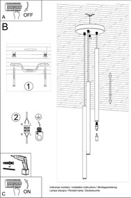 Sollux Lighting Závěsné svítidlo PASTELO 3P olivově zelené