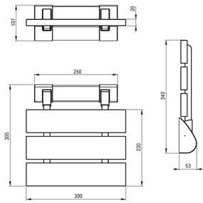 Deante Vital příslušenství, závěsná sklopná židle, wpc-dřevo, NIV_451P