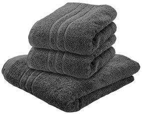 1x osuška COMFORT tmavě šedá + 2x ručník COMFORT tmavě šedý